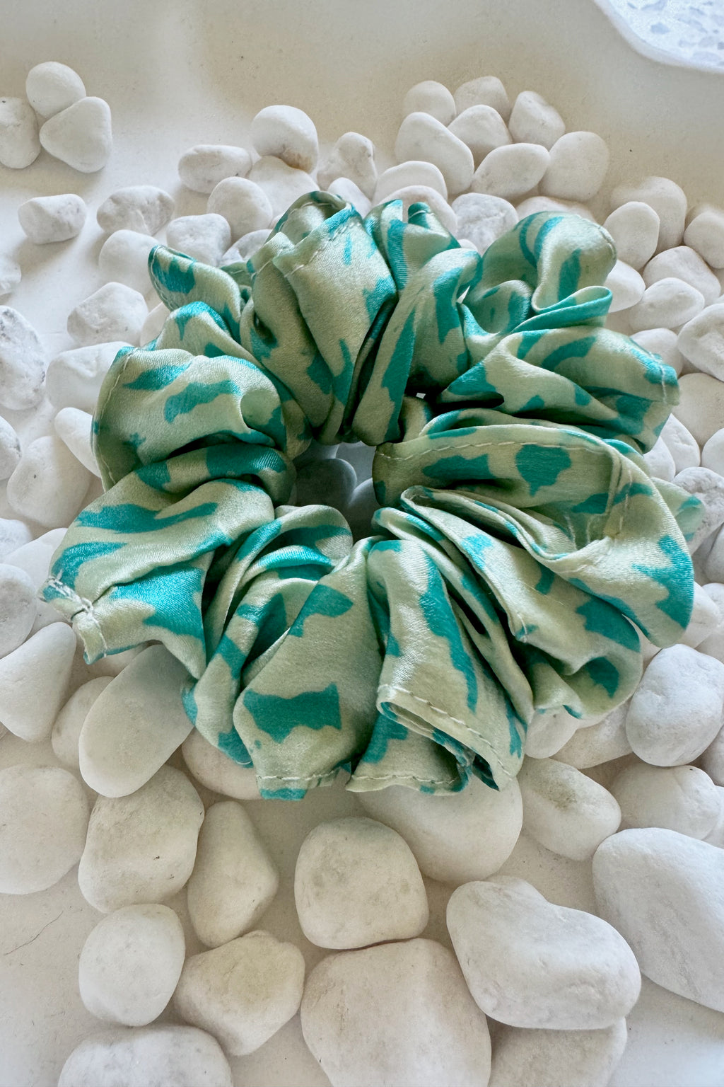 Silk Hair Scrunchie - Blue/Aqua – Sage Collective